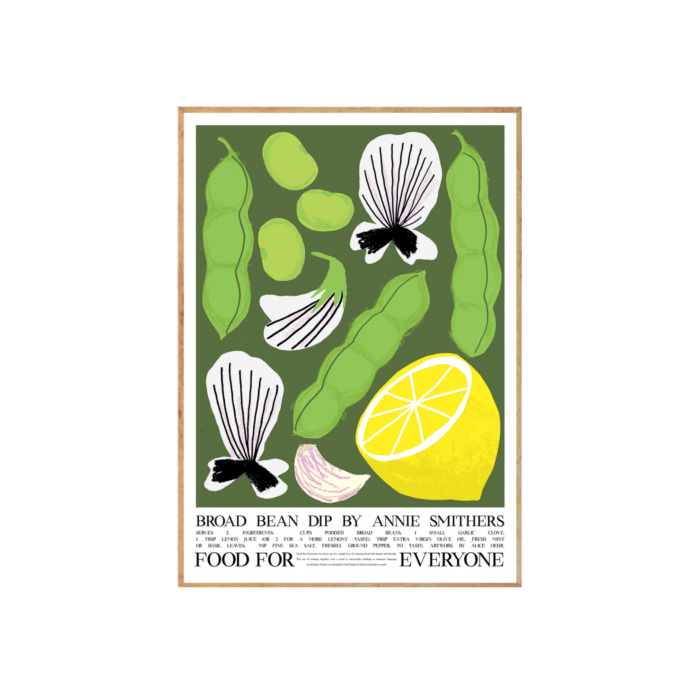 Poster A2 Limited Edition Annie Smithers Broad Bean Dip | Food For ...