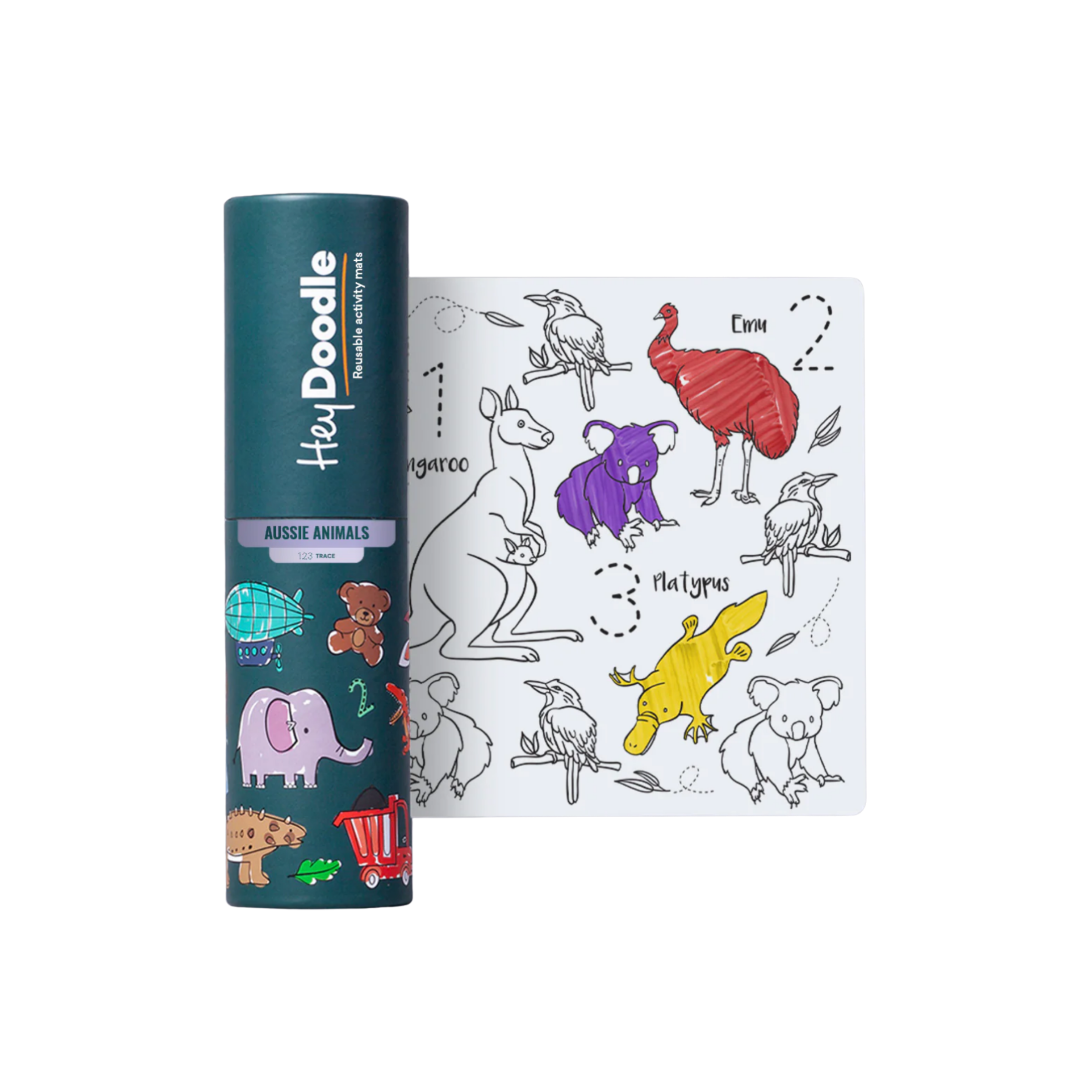 Mini Colouring & Doodle Mat Aussie Animals | Hey Doodle | FATHOM STORE ...